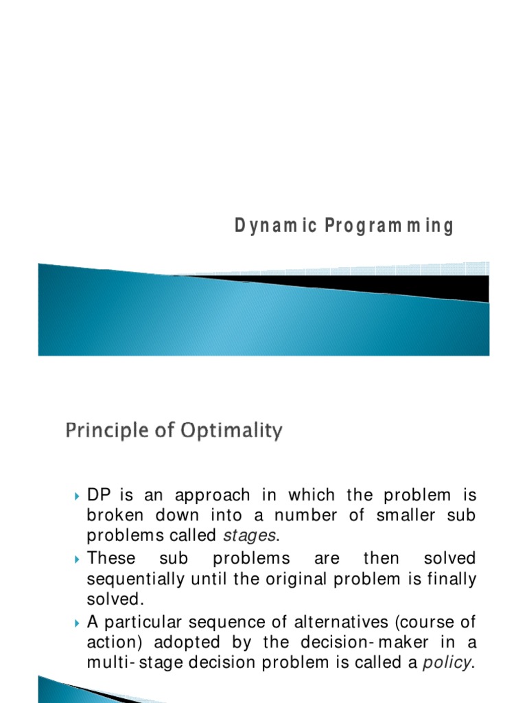 Dynamic Programming | Download Free PDF | Distance | Dynamic Programming