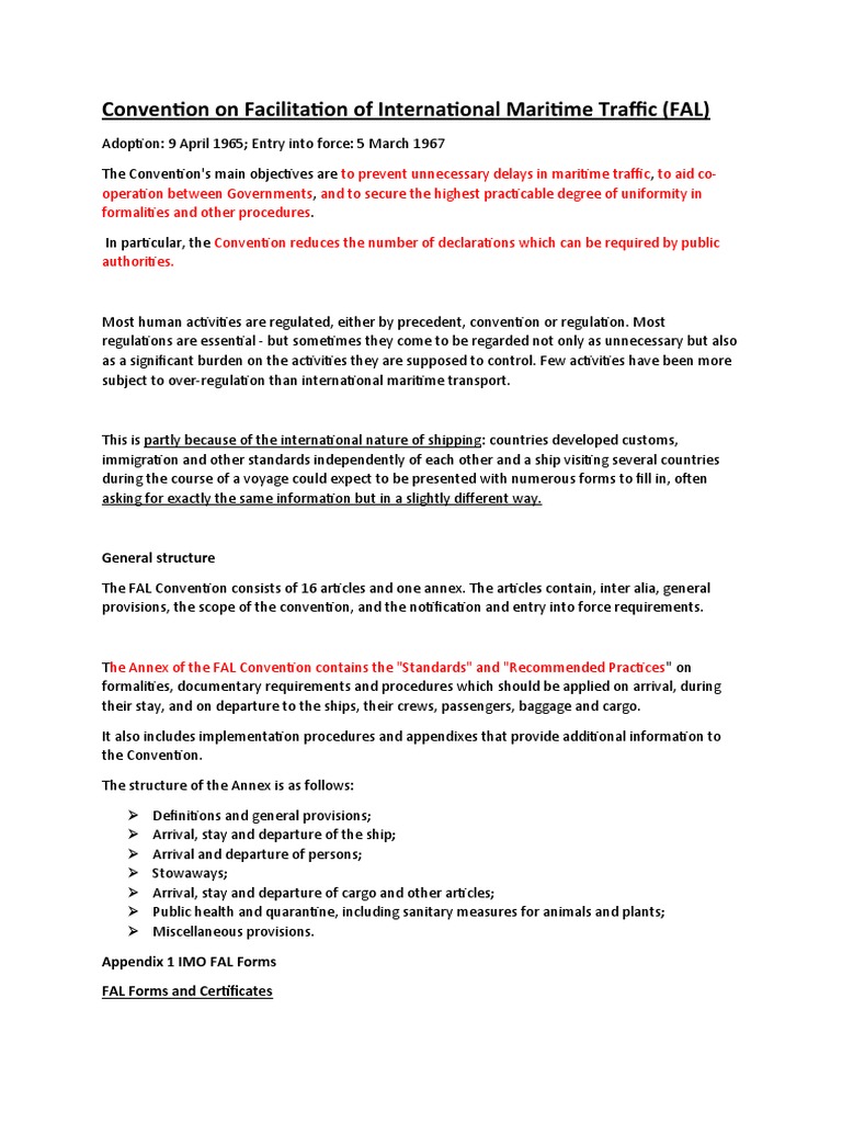 FAL + FAL46 - Convention Facilitation of International Maritime ...