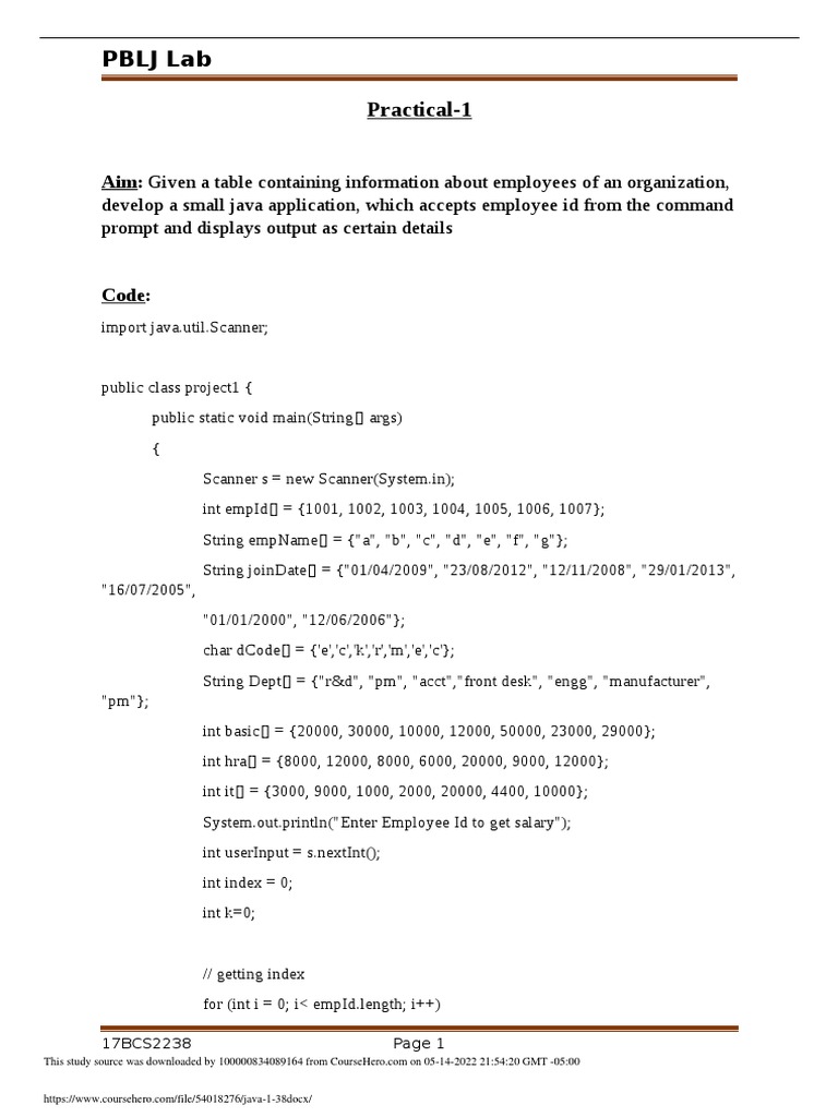 PBLJ Lab Practical-1 | PDF | Computing | Computer Engineering
