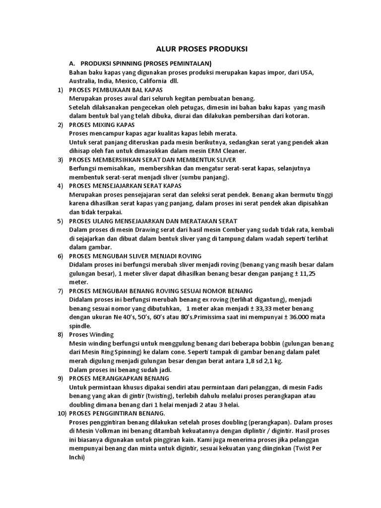 Alur Proses Produksi | PDF