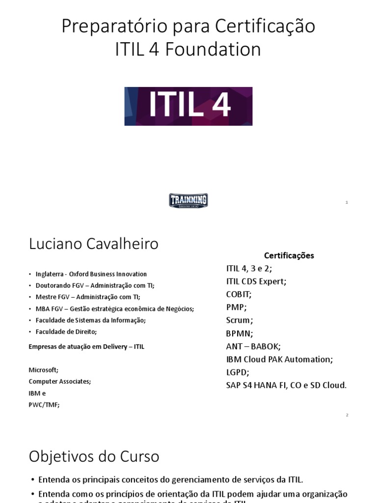 ITIL 4 Foundation | PDF | Itil | Tecnologia da Informação