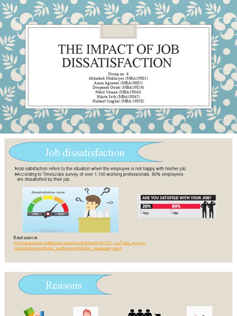 The Impact of Job Dissatisfaction | Download Free PDF | Job ...