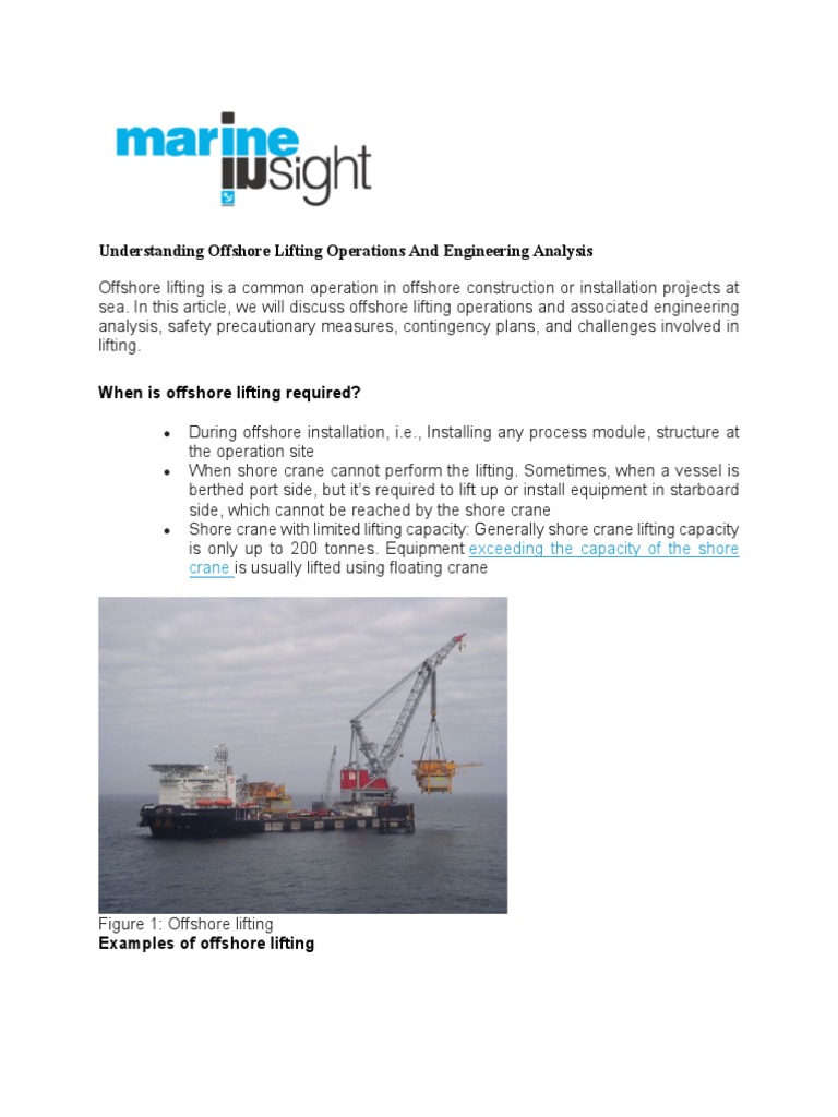 Offshore Lifting Operations Overview | PDF | Bending | Buckling