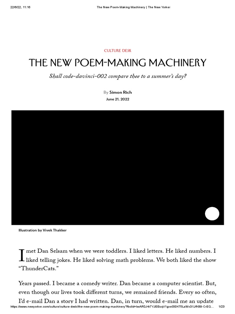 The New Poem-Making Machinery - The New Yorker | PDF | Winnie The Pooh ...
