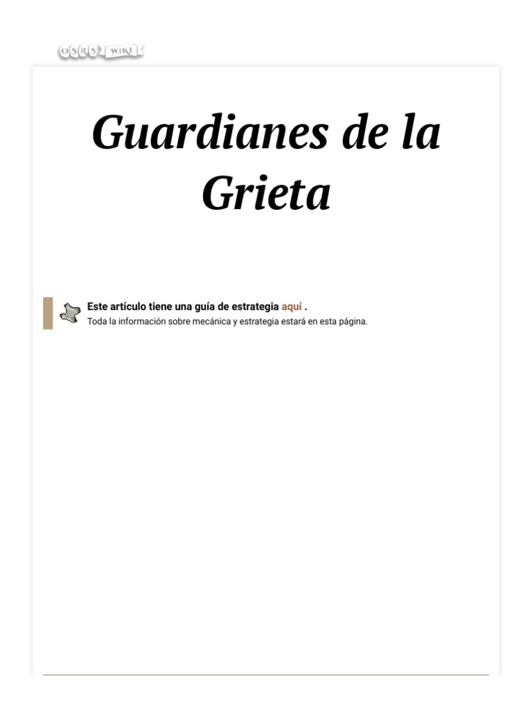 Estrategias para Guardianes de la Grieta | PDF