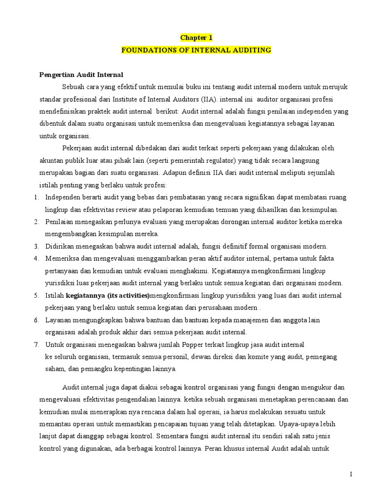 Dasar-Dasar Audit Internal | PDF | Bisnis