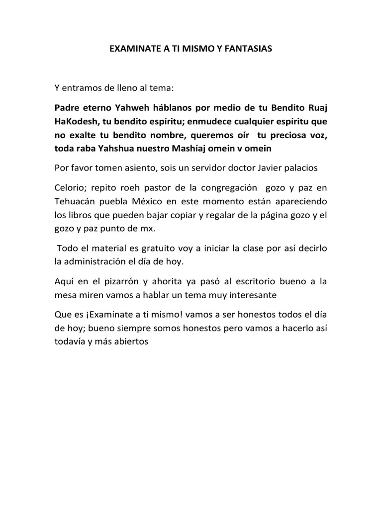 Examinate A Ti Mismo y Fantasias | PDF | Sueño | Muerte