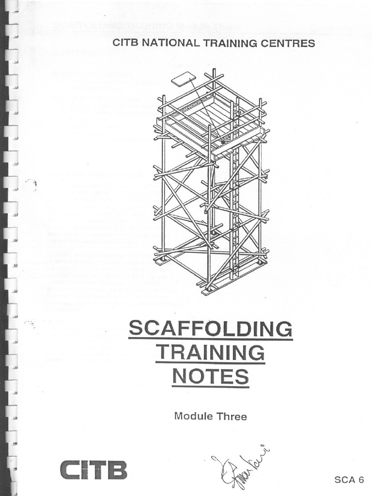 Scaffolding Traning Notes First Sheet | PDF