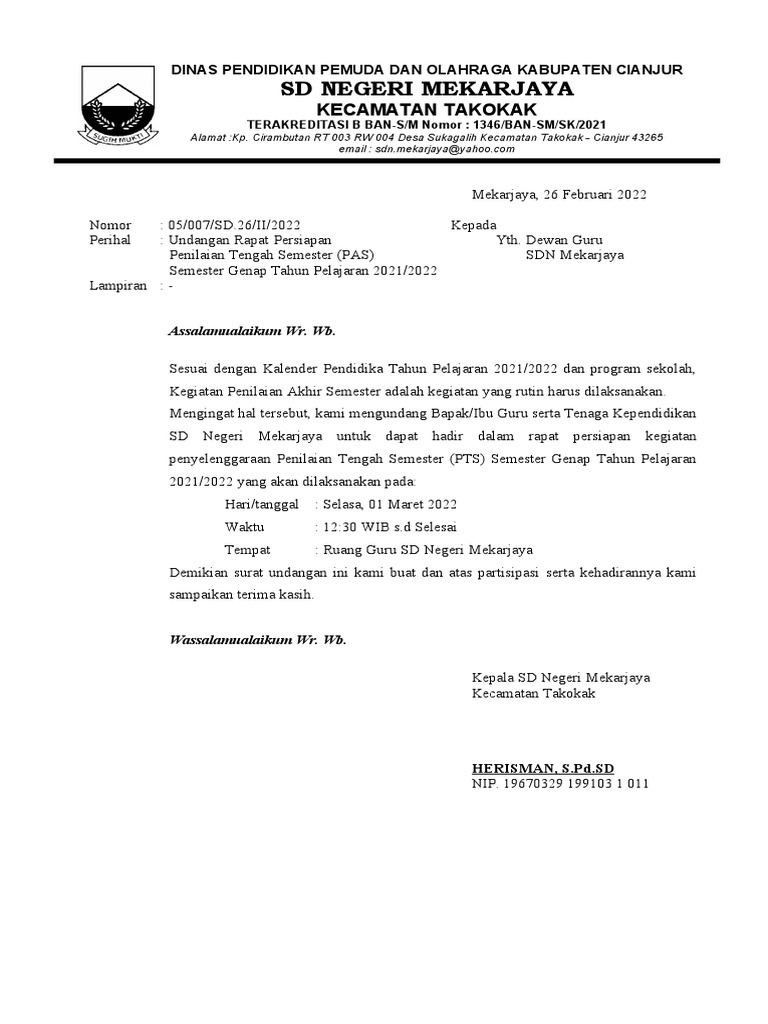 Undangan, Daftar Hadir, Notulen, Rapat Dan Berita Acara PTS 2022 | PDF