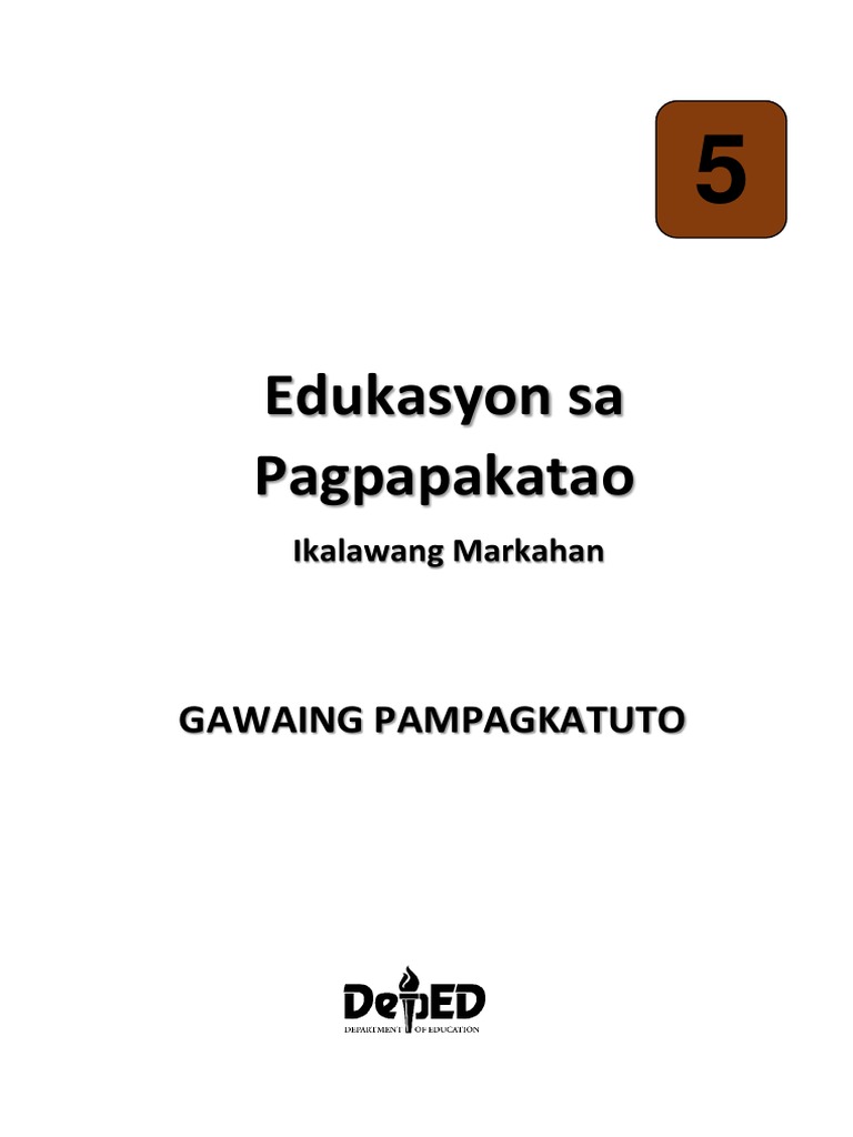 Grade 5 Q2 EsP LAS | PDF | Linguistics | Philippines