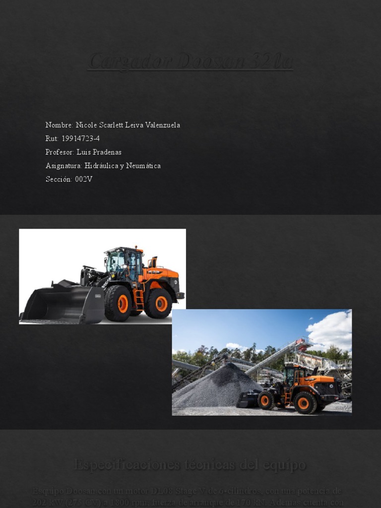 Especificaciones y Mantenimiento Cargador Doosan 320a | PDF | Pistón ...