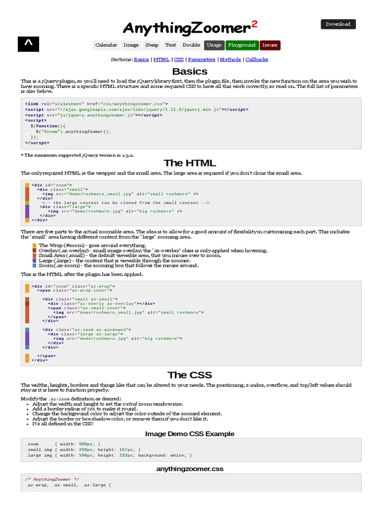 Anything Zoomer _ Usage | PDF | J Query | Callback (Computer Programming)