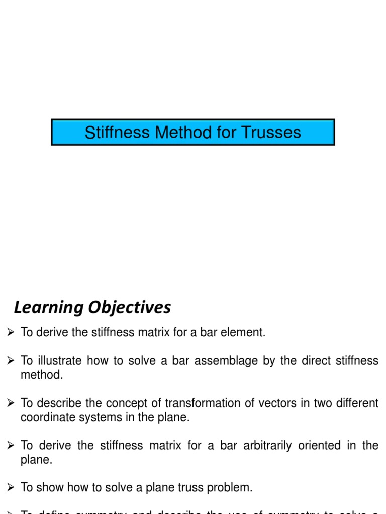 Lecture 3 Stiffness Method Trusses | PDF