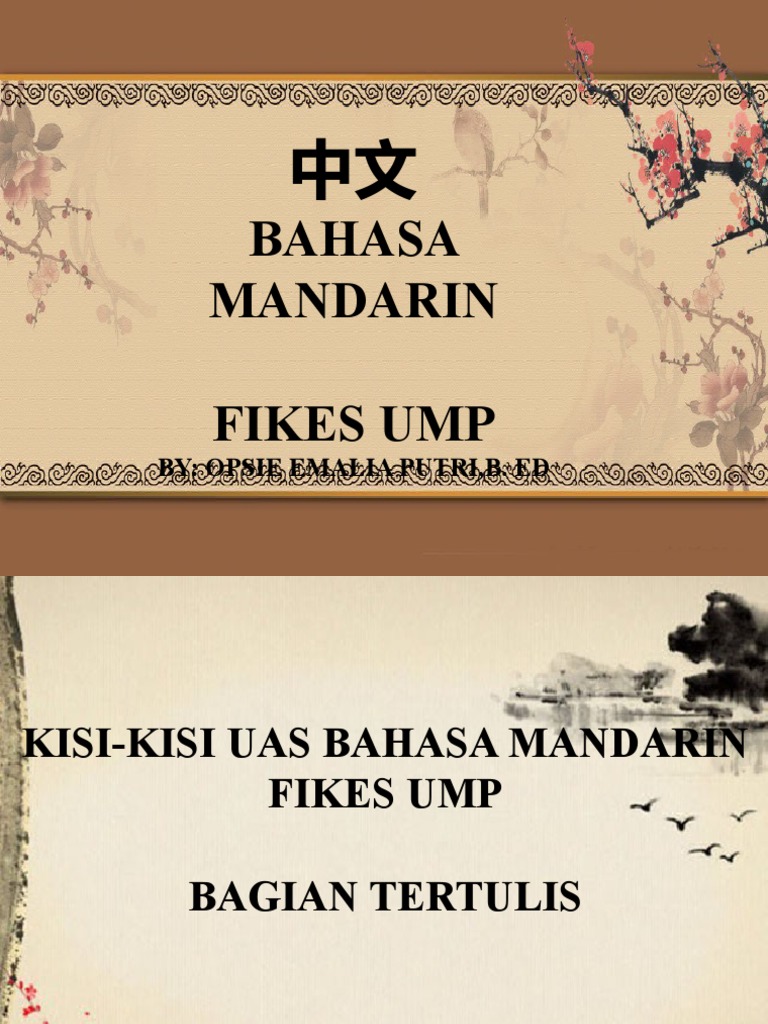Kisi-Kisi Uas Bahasa Mandarin Fikes 2022 | PDF