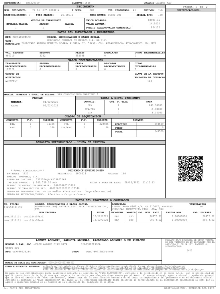 Pedimento Completo | PDF | Industrias de servicio | Cumplimiento de la ley