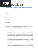 Modelo de Carta Informativa de Subida de Precios | PDF