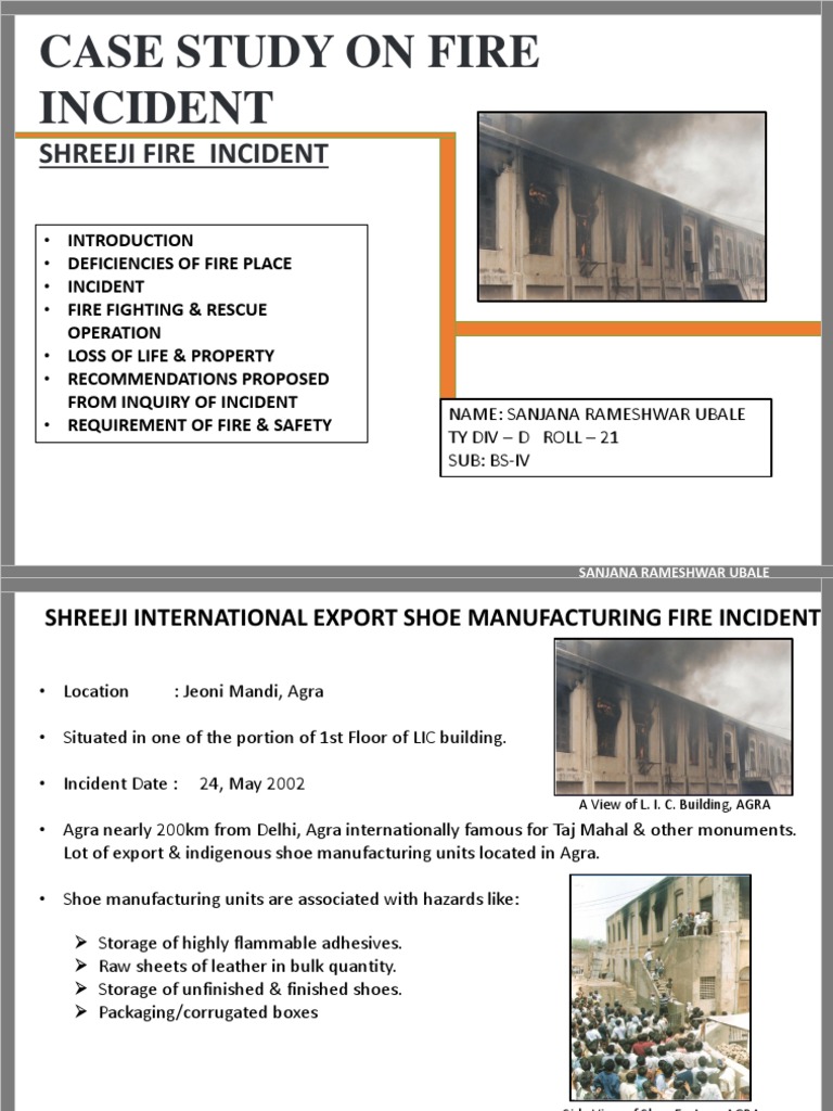 Case Study Fire Incident | PDF | Firefighting | Fires