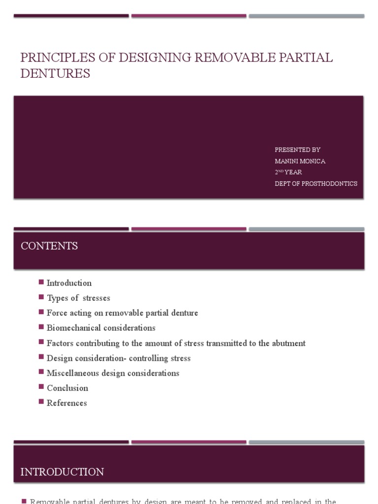 Principles of RPD Design | PDF | Dentures | Dentistry Branches