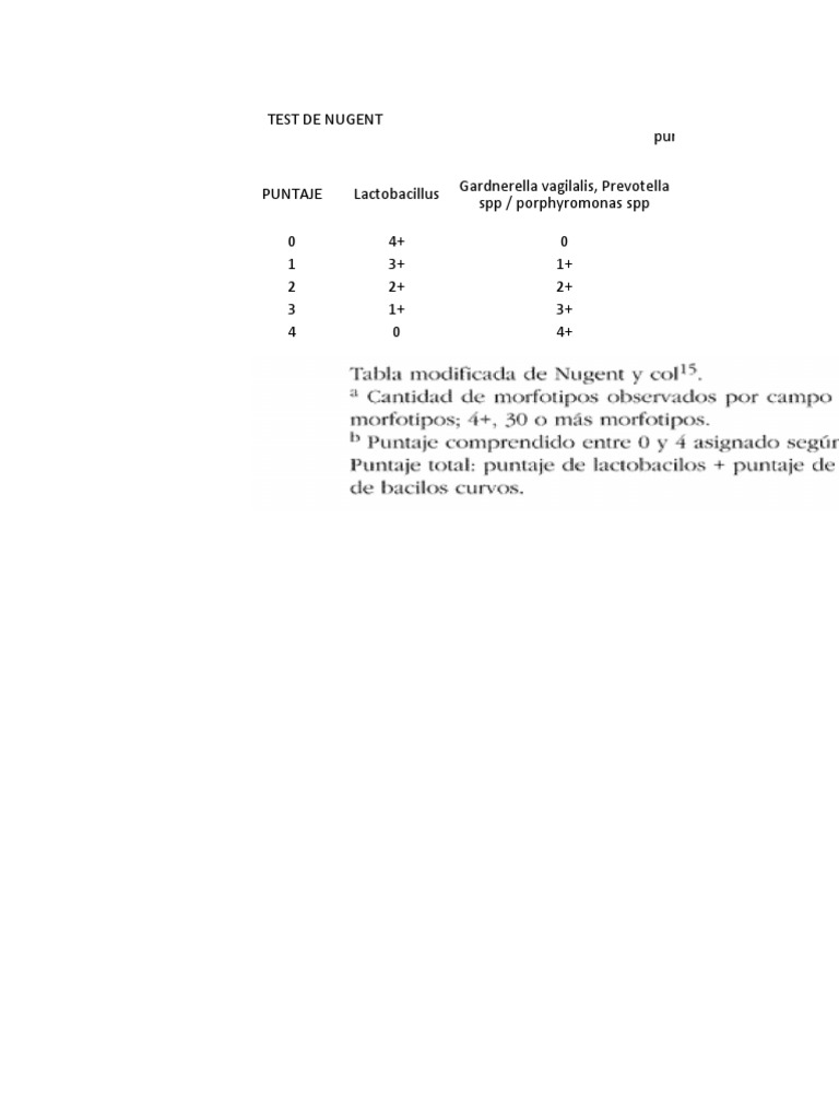 Test Nugent Vaginosis | PDF | Microorganismo | Técnicas de laboratorio.