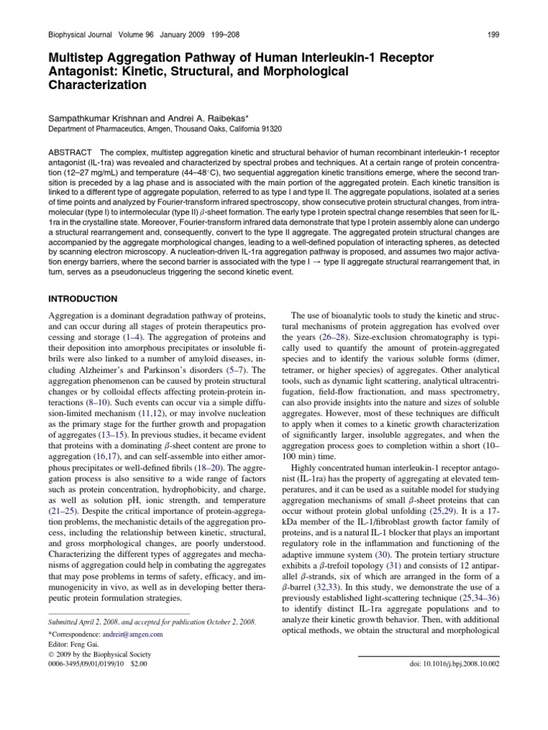 Krishnan and Raibekas (2009) BJ: Multistep Protein Aggregation Pathway ...