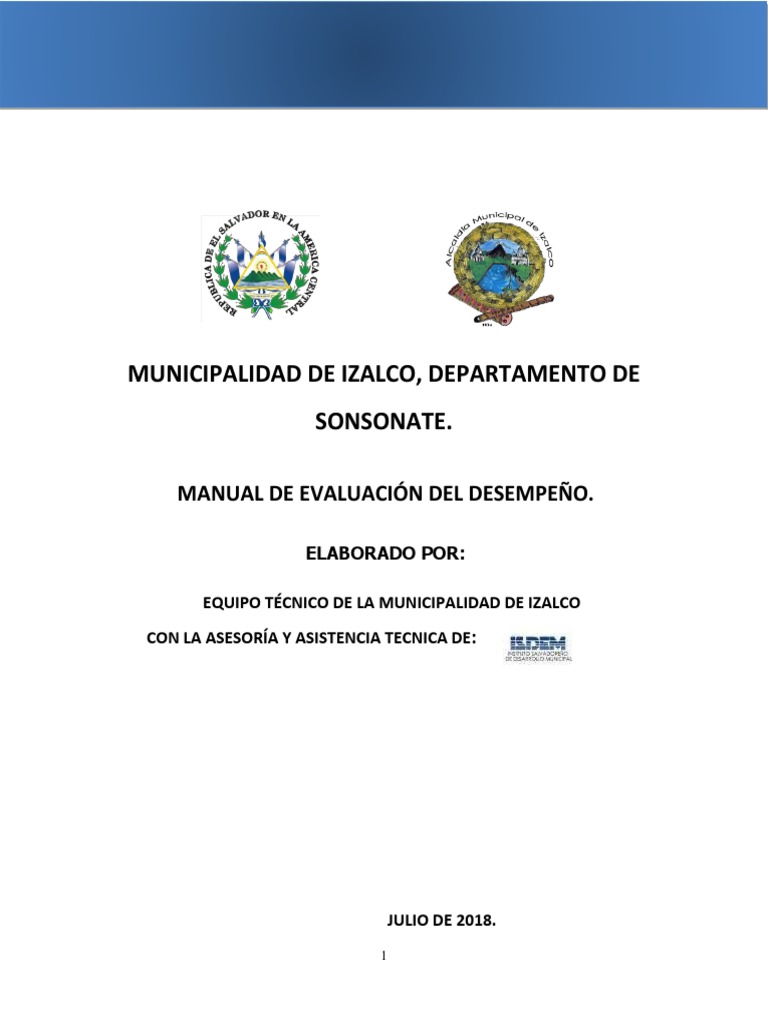 Manual de Evaluacion Del Desempeño Izalco | PDF | Evaluación de desempeño | Evaluación