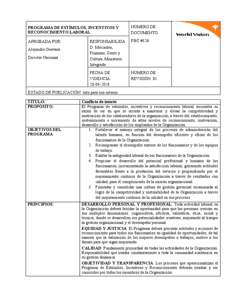 Ejemplos De Criterios De Reconocimiento De Empleados