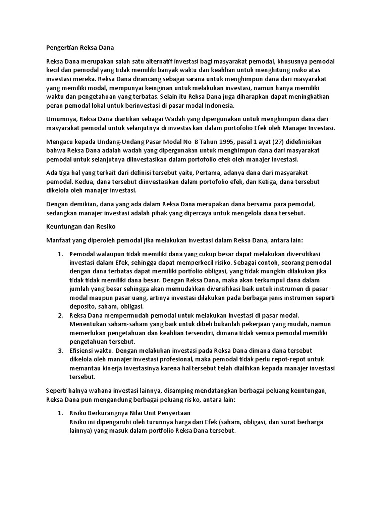 Reksa Dana | PDF