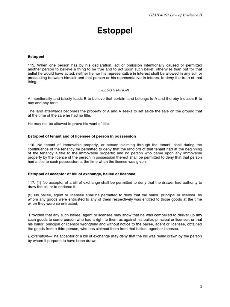 3 Estoppel | PDF | Estoppel | Civil Law (Legal System)