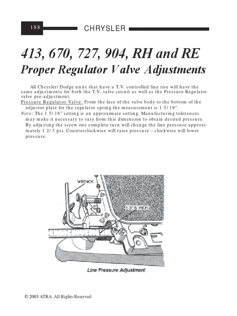 Valve Body Adjustments 904 | PDF | Throttle | Valve