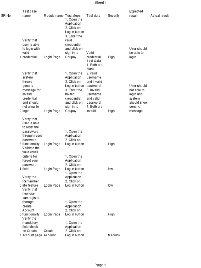 Test Cases Pdf Login User Computing