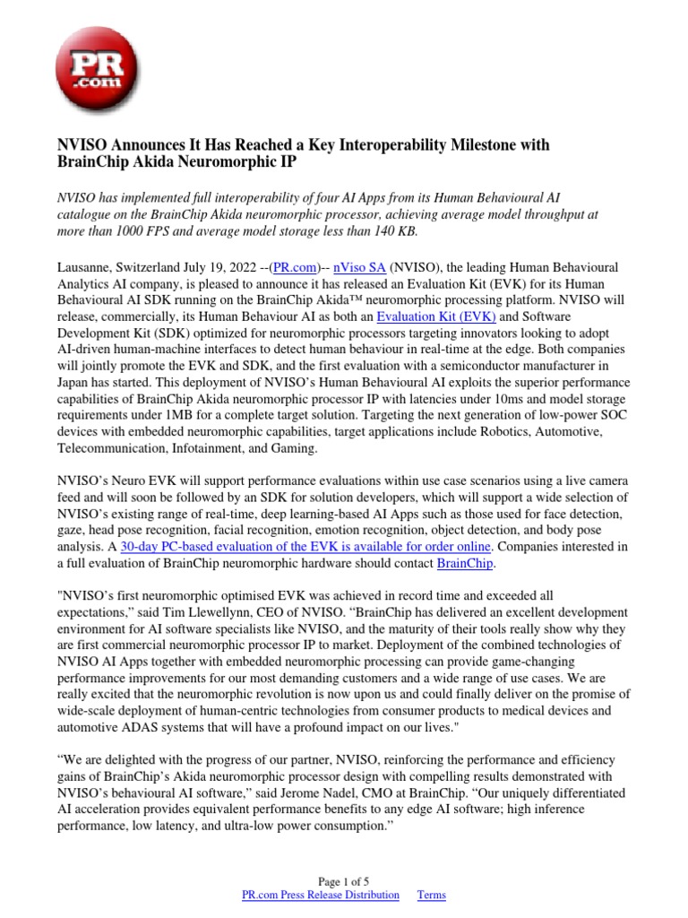 NVISO Announces It Has Reached A Key Interoperability Milestone With ...