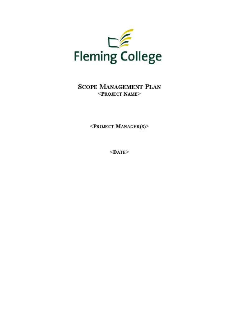 Scope Management Plan Template | PDF | Systems Theory | Systems Engineering