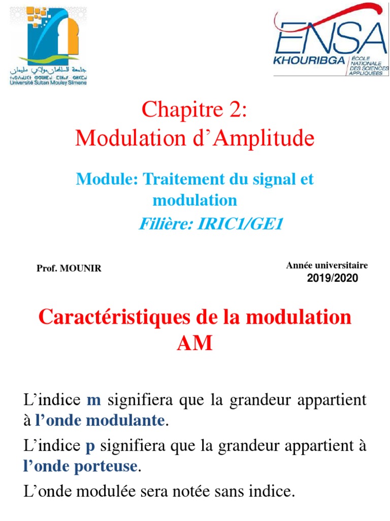 Caractéristiques de la Modulation AM | PDF | Modulation | Oscillation