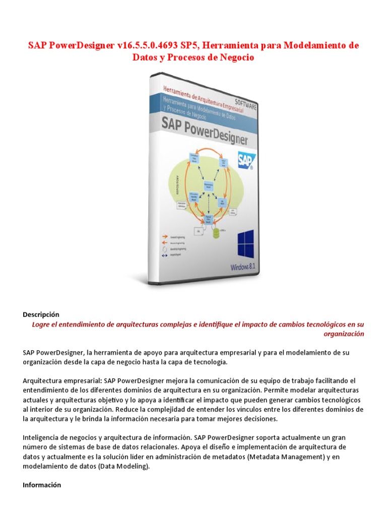 SAP PowerDesigner v16 | PDF | Procesos de negocio | Informática