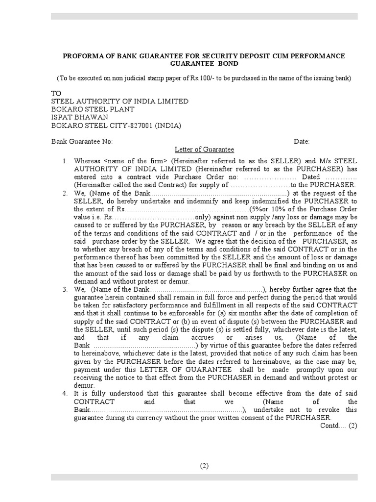To Be Executed On Non Judicial Stamp Paper of Rs.100/-To Be Purchased ...