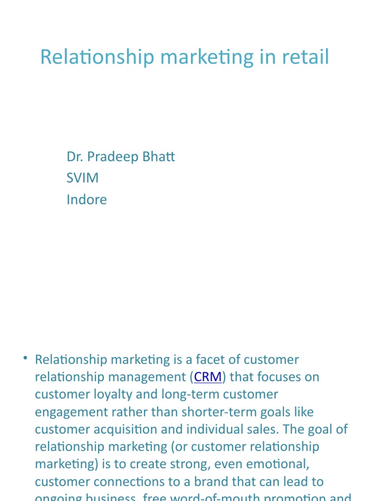Enhancing Retail Through Relationship Marketing | PDF | Marketing ...