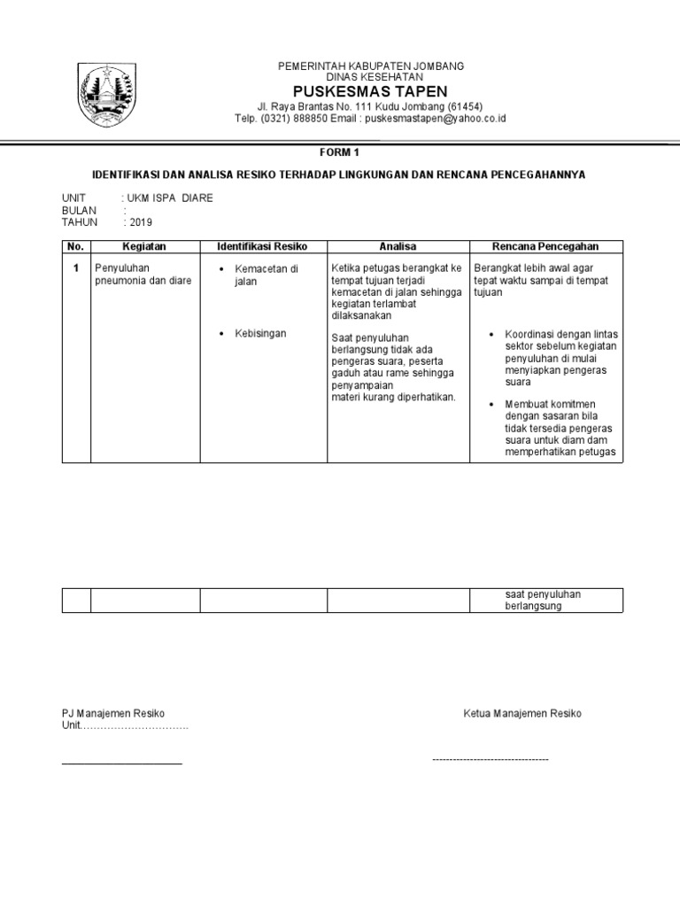 Manajemen Resiko Ukm Ispa Diare | PDF