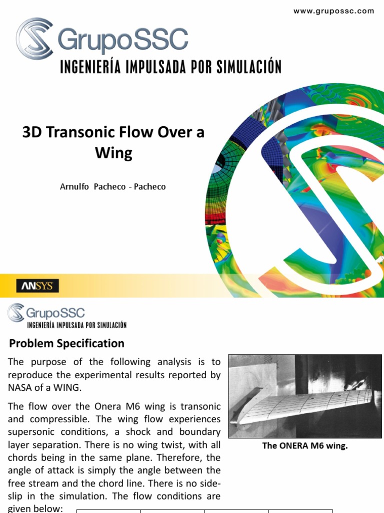 3D Transonic Flow Over A Wing | PDF | Fluid Dynamics | Aerodynamics
