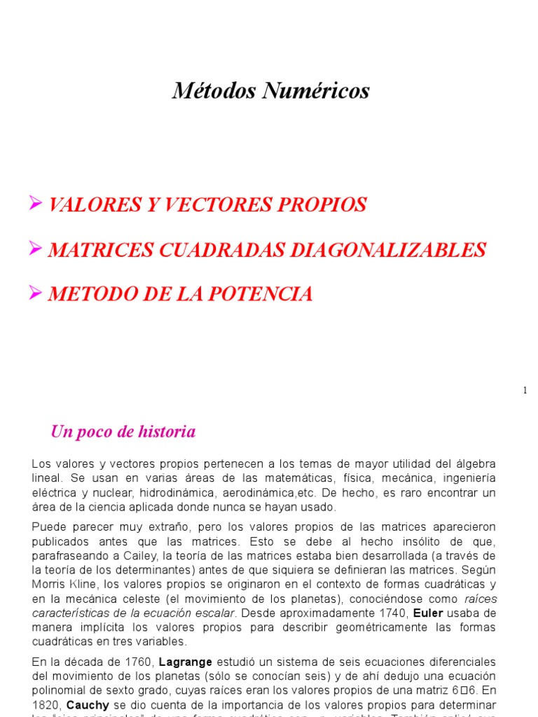 5 Valores y Vectores Propios | PDF | Valores propios y vectores propios | Matriz (Matemáticas)