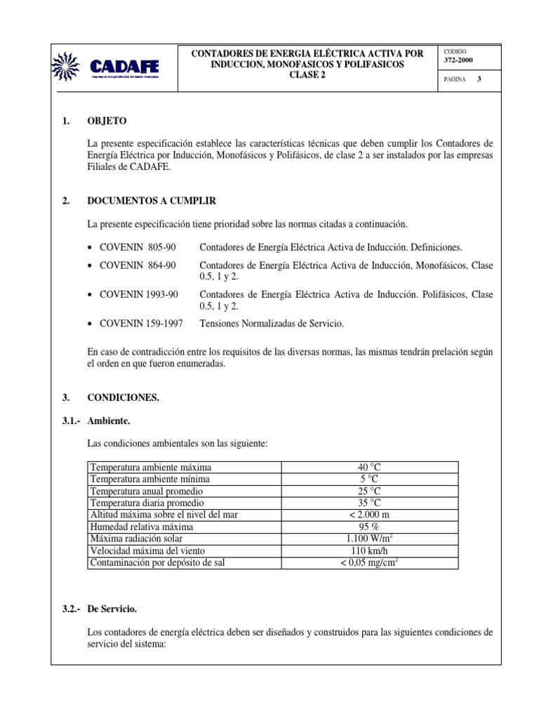372-00 Norma Cadafe | PDF | Corriente eléctrica | Tornillo