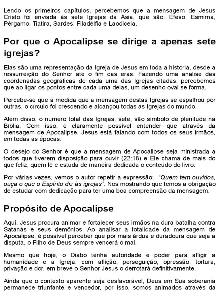 Estudo Completo Do Livro de Apocalipse - Jesus e A Bíblia | PDF | Livro ...