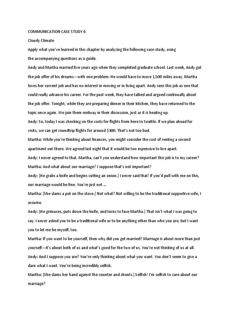 Communication Case Study 6 | PDF