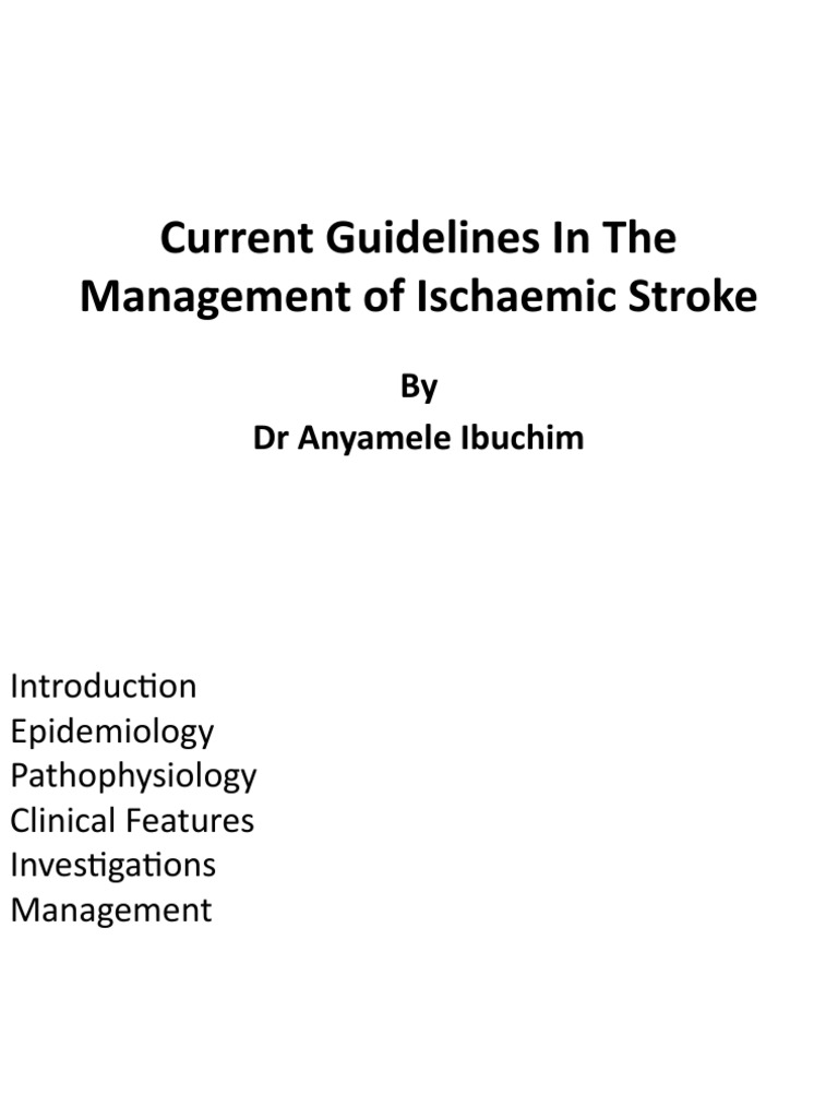 Current Guidelines in The Management of Ischaemic Stroke3 | PDF ...