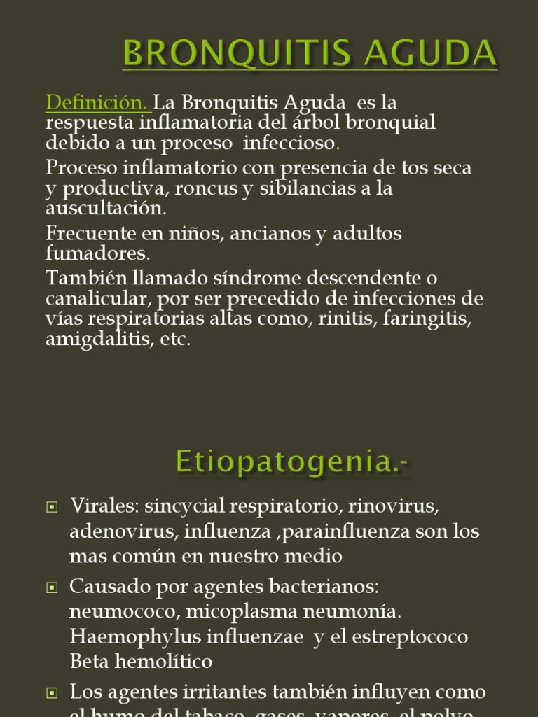8.-Bronquitis Aguda | PDF | Tos | Enfermedades y trastornos