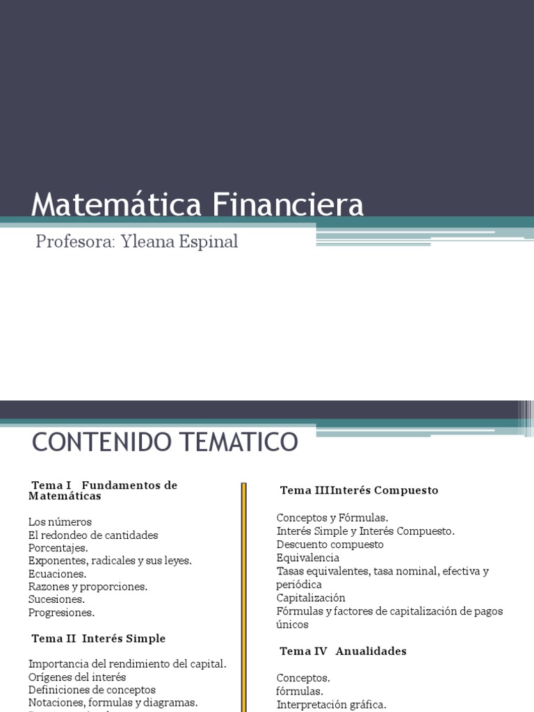 Fundamentos Matematicos I | PDF | Finanzas Matemáticas | Matemática ...
