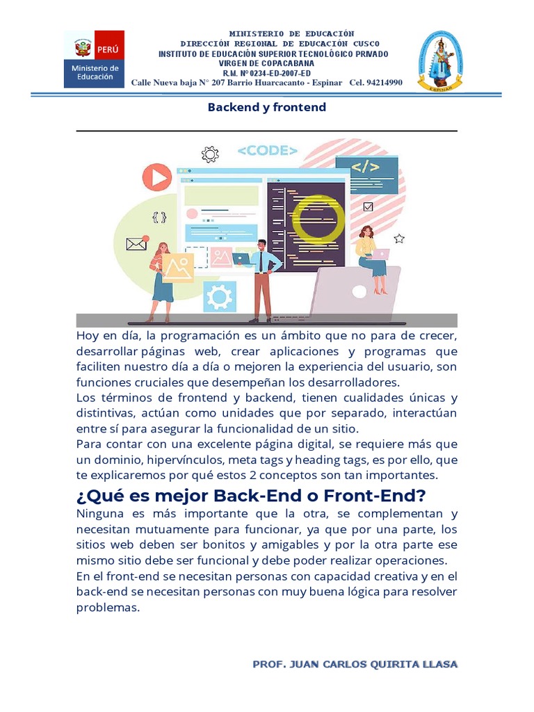 1 Backend y frontend | PDF | HTML | Script Java