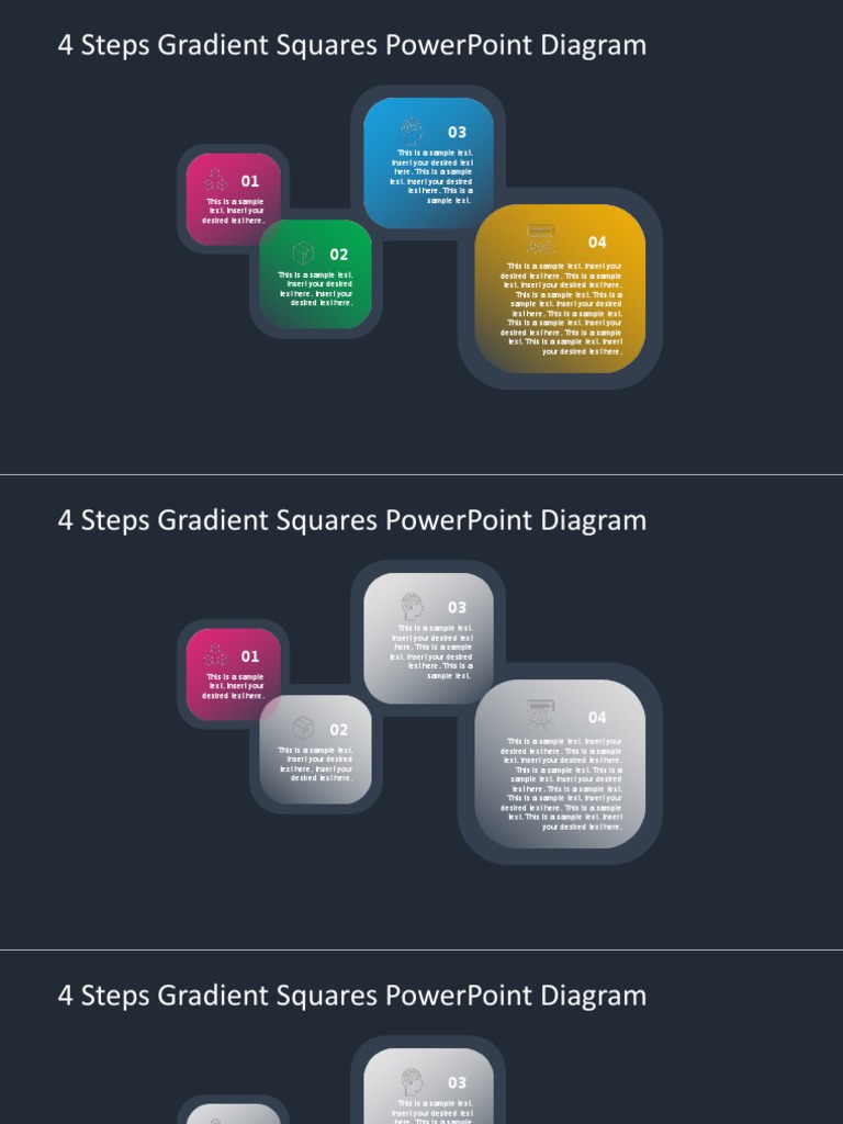 4 Steps Gradient Squares Powerpoint Diagram | PDF
