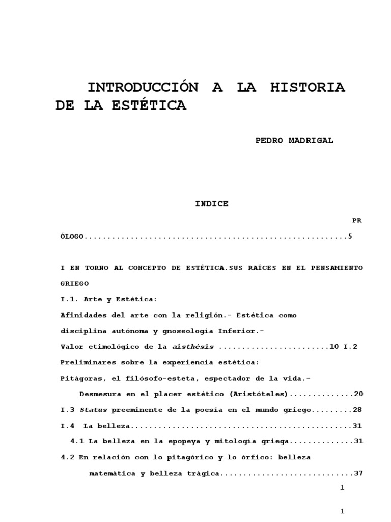 Introducción a la Historia de la Estética | PDF | Estética | Gottfried ...