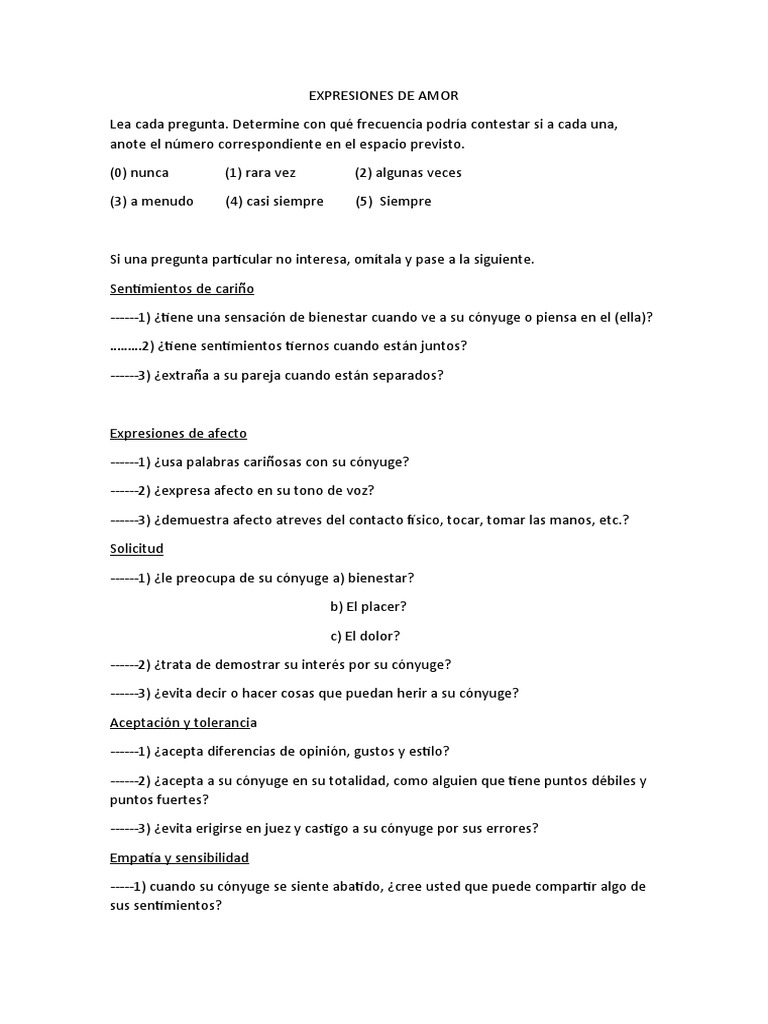 Expresiones del Amor en Pareja | PDF | Amor