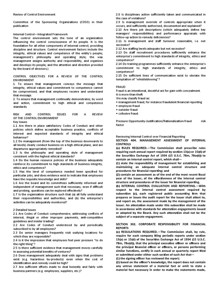 CONTROLS | PDF | Internal Control | Audit